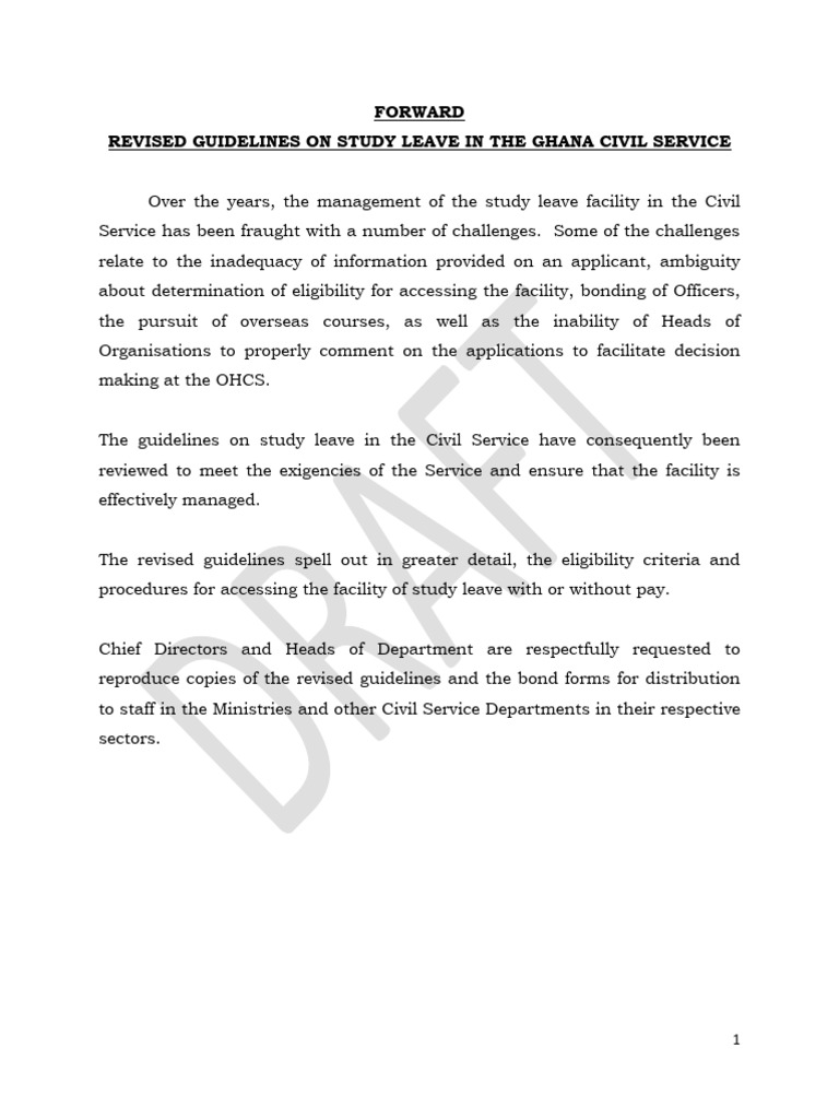 DRAFT GUIDELINES ON STUDY LEAVE(1) | PDF | Interest | Bonds (Finance)