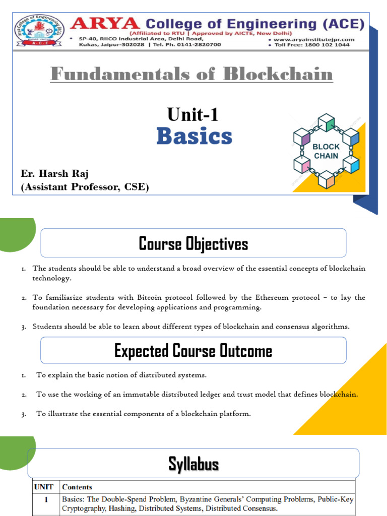 Blockchain Unit-1 | PDF | Public Key Cryptography | Key (Cryptography)