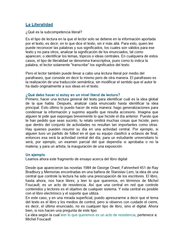 La Literalidad | PDF | Michel Foucault | Autor