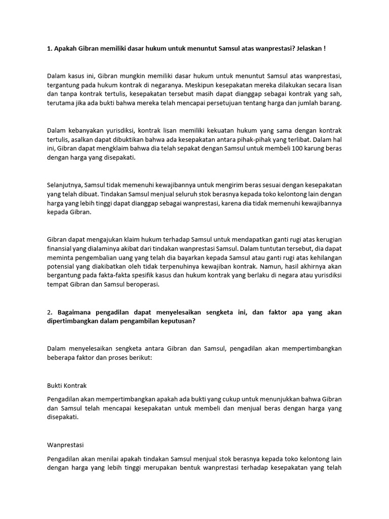 Dasar Hukum Gibran Melawan Samsul | PDF | Hukum