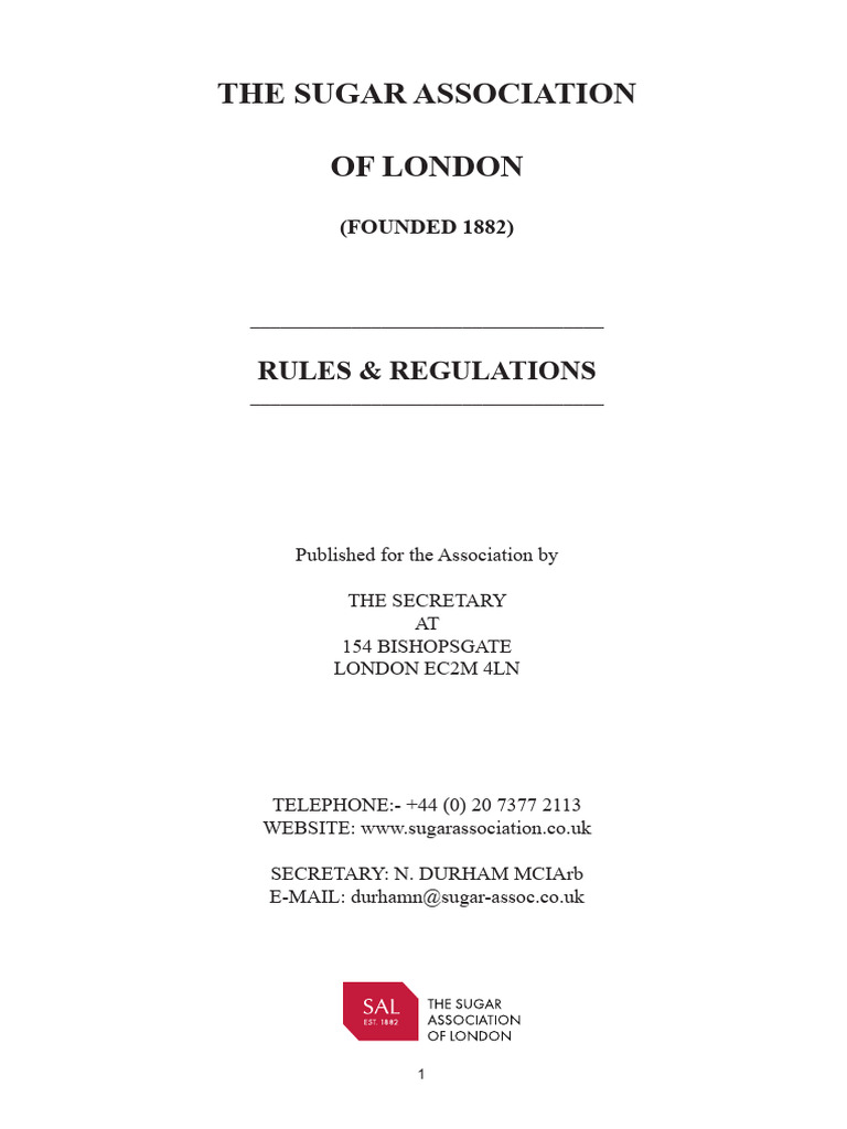 SAL Effective 31st July 2019 - Rules & Regulations | PDF