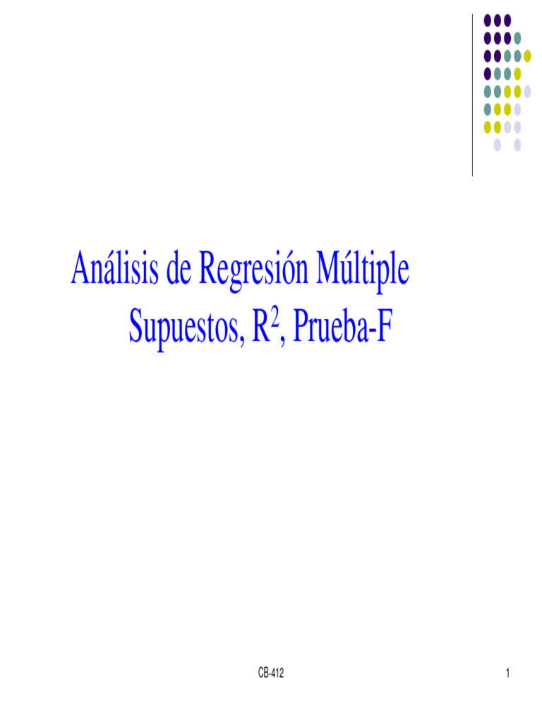 Regresion Multiple | PDF | Mínimos cuadrados ordinarios | Regresión lineal