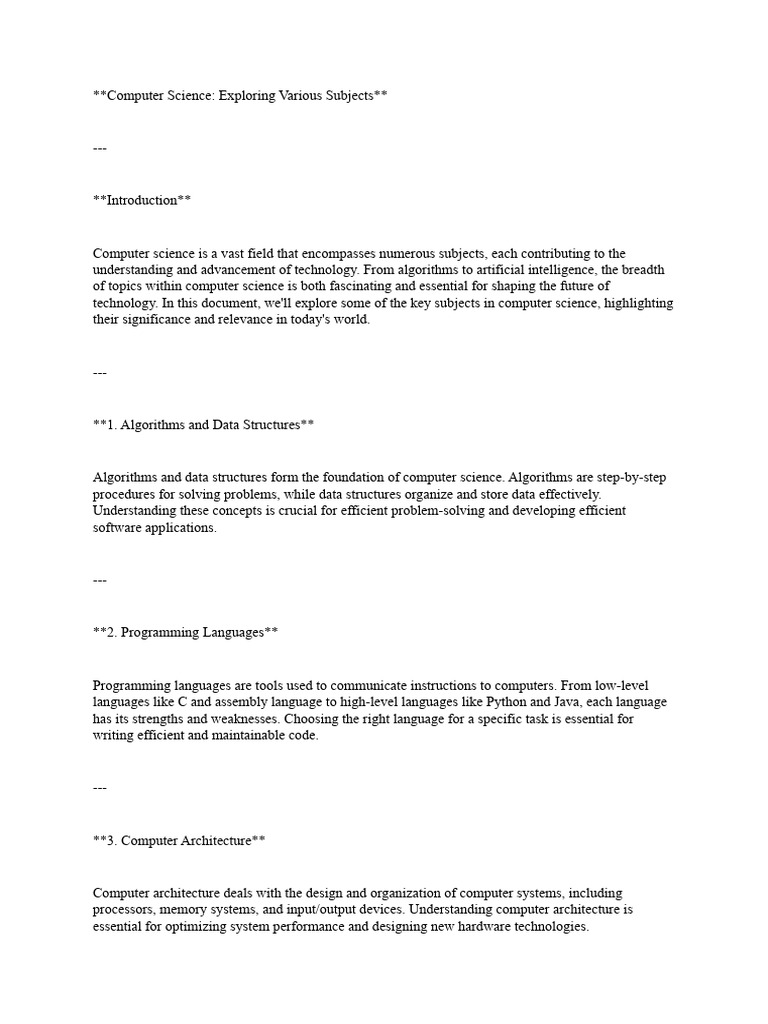 Computer Scienc4 Pdf Computer Science Computer Programming