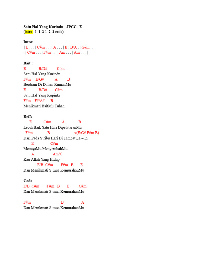Chord Chart Korem WL Plan 12 Nov 2023 | PDF
