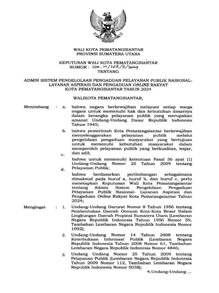 SK Admin Sp4n-Lapor 2024 | PDF