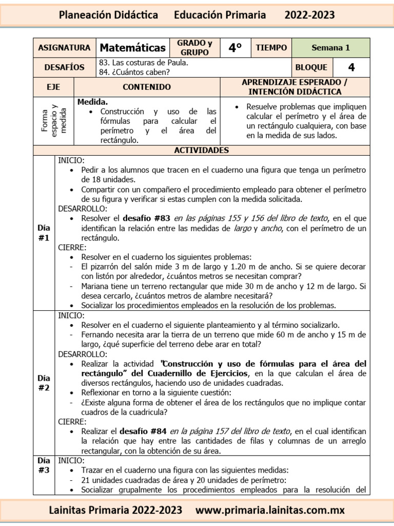 Mayo - 4to Grado Matem爐icas (2022-2023) | PDF | Secuencia | Educación primaria
