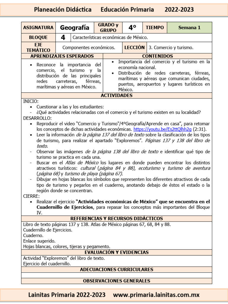 Mayo - 4to Grado Geograf (2022-2023) | PDF | Turismo | México