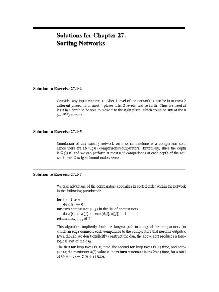 Sorting Networks Solutions | PDF | Monotonic Function | Computer Science