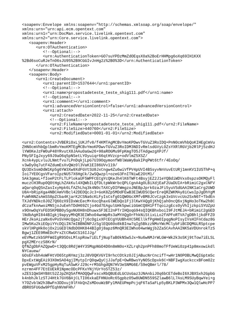 Create Document SOAP Request | PDF