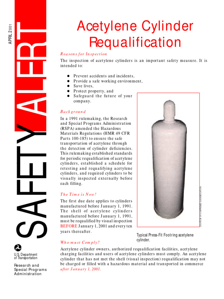 Acetylene Cylinder Safety Inspection Guide | PDF | Safety