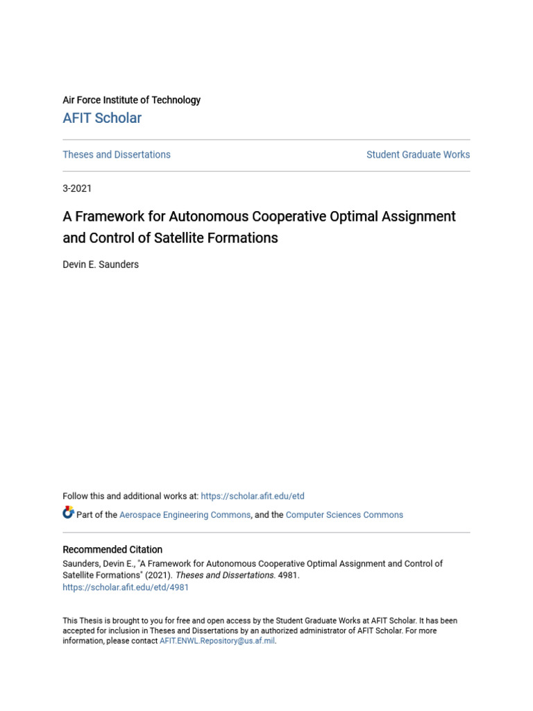 A Framework For Autonomous Cooperative Optimal Assignment and Con | PDF | Stability Theory ...