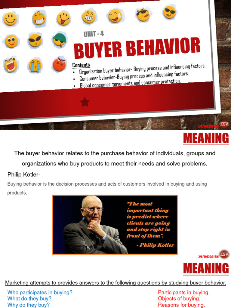Unit 4 Buyer Behavior | PDF | Consumer Behaviour | Behavior