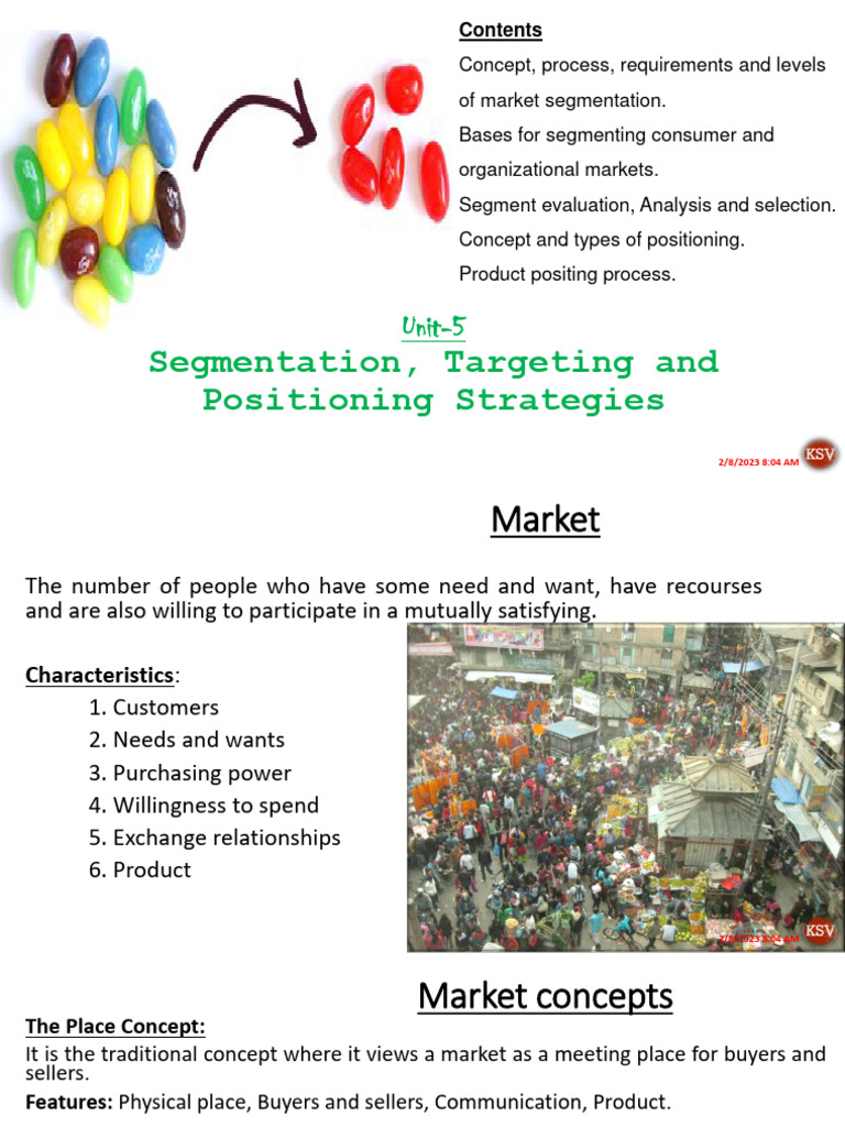 Unit 5 Segmentation Targeting and Positioning Strategies | PDF | Market Segmentation | Marketing