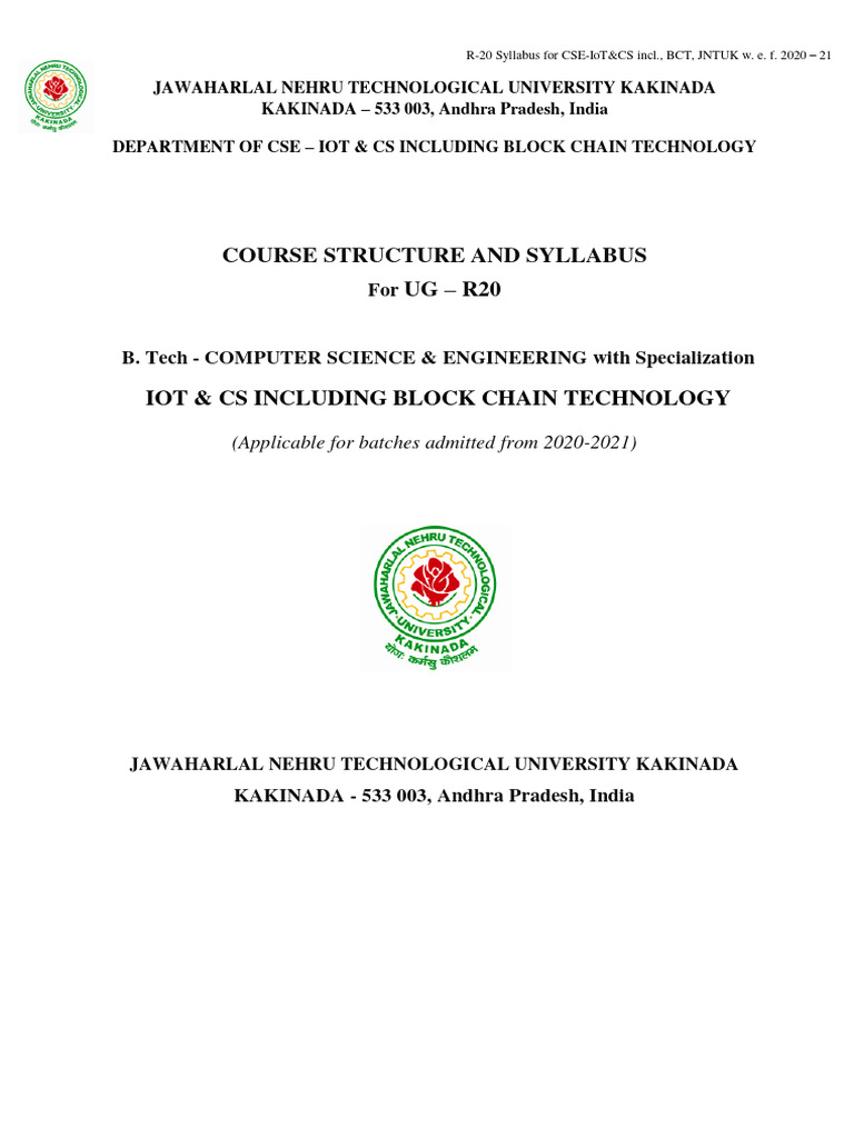 Cse-iot&Cs Incl BCT 1&2years CS& Syllabus Ug r20 | PDF | Laser | Optics