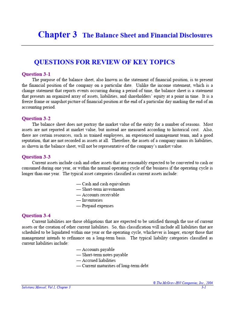 Chapter 3 | PDF | Balance Sheet | Equity (Finance)