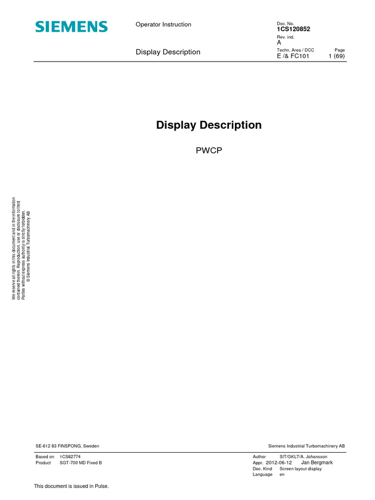 Display Description | PDF | Turbomachinery | Combustion