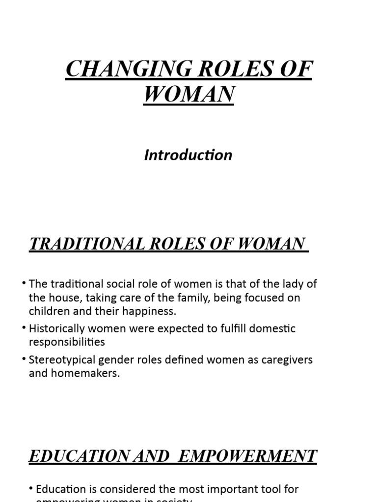 Changing Roles of Woman | PDF
