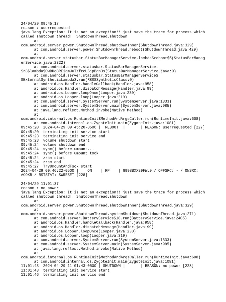 Power Off Reset Reason Backup | PDF | Java (Programming Language) | Object (Computer Science)