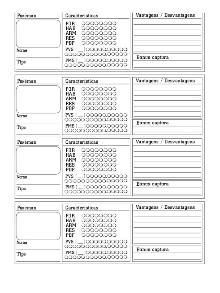 Ficha Pokemon 2 | PDF
