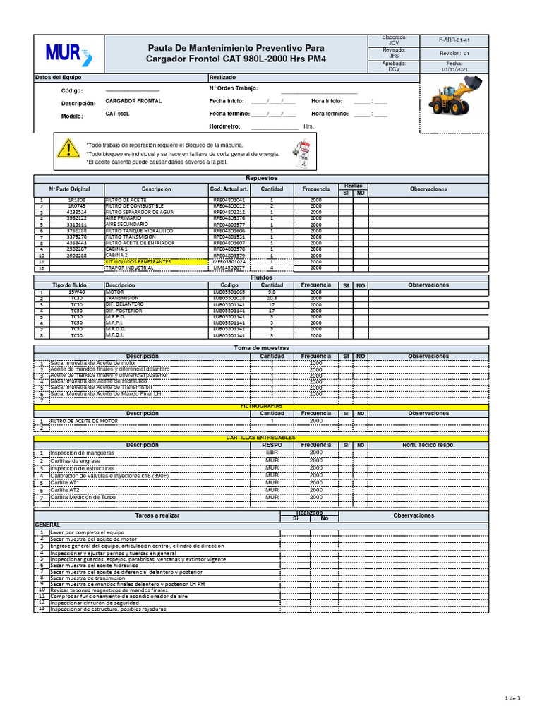 PM4 Cargador Frontal Cat 980L - Realizado | Descargar gratis PDF ...