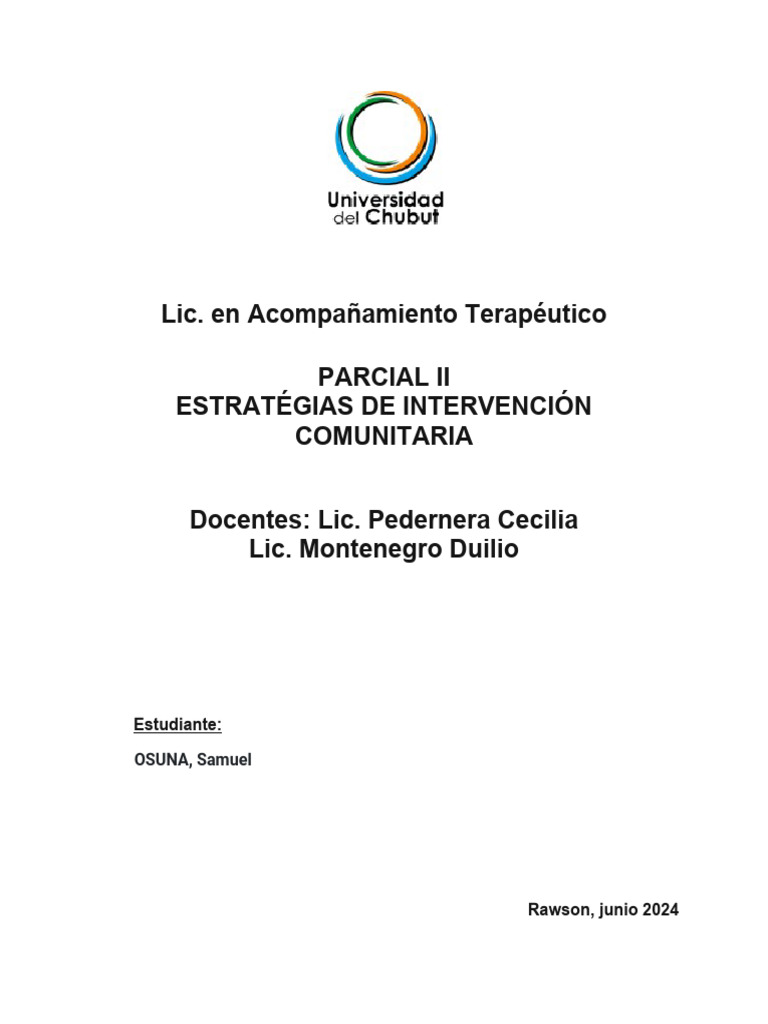 Parcial II - EIC - Osuna Samuel | PDF | Salud mental | Hospital