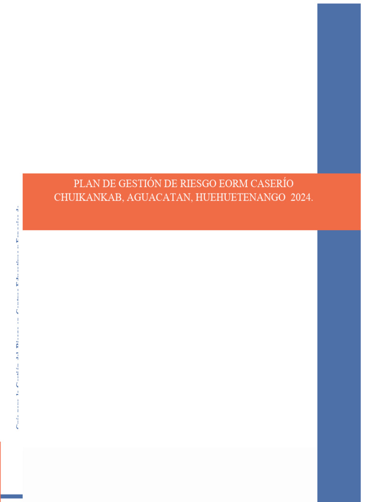 Plan de Gestión de Riesgo EORM Caserío Chuikankab 13-27-1331-43 | PDF ...
