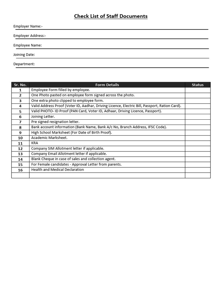 Employee Joining Form Complete Ver 1.0 | PDF | Identity Document