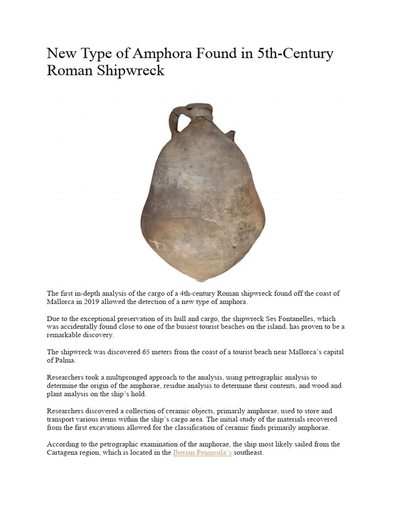 New Type of Amphora Found in 5th | PDF