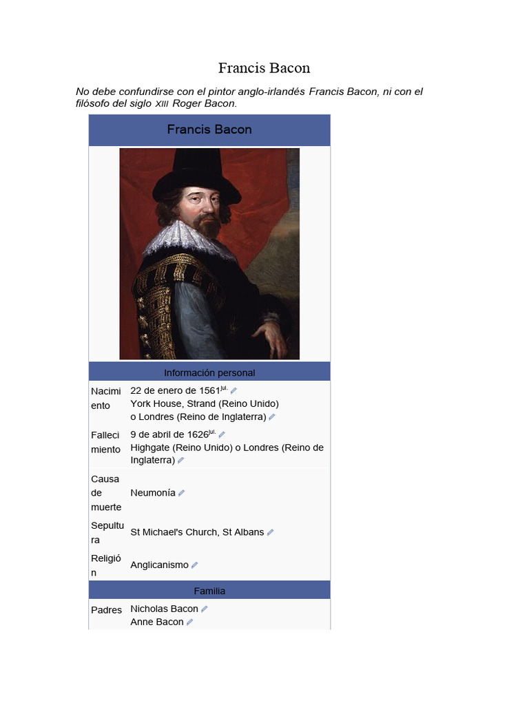 Francis Bacon | PDF | Francis Bacon | Epistemología