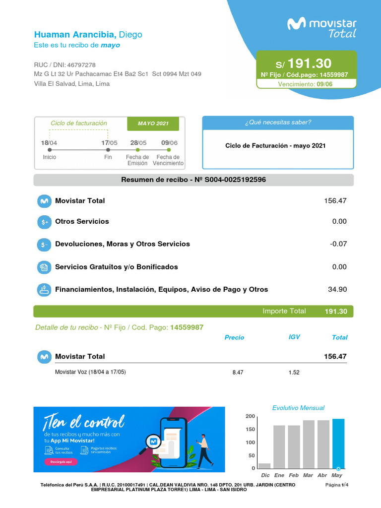 Recibo Internet | PDF