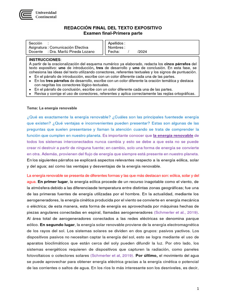 Ejemplo-Redaccion Final Del Texto Expositivo | PDF | Energía renovable | Energía solar