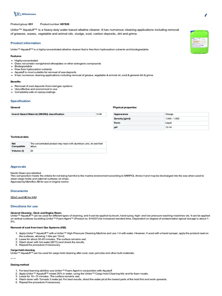Aquatuff 25 LTR | PDF | Petroleum | Water
