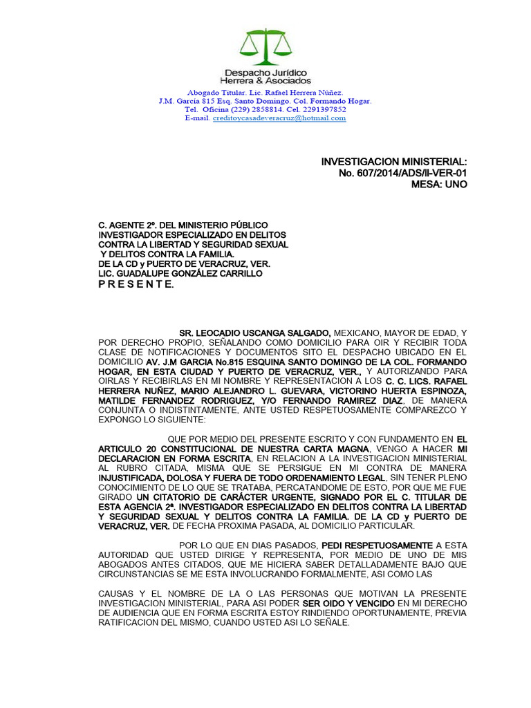 Declaracion Leocadio | PDF | Etica social | Gobierno