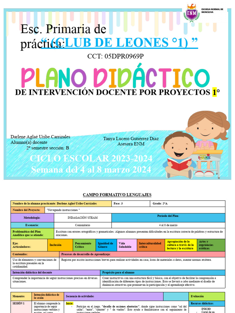 Formato de Plano Didáctico 2023-2024 | PDF | Evaluación | Aprendizaje