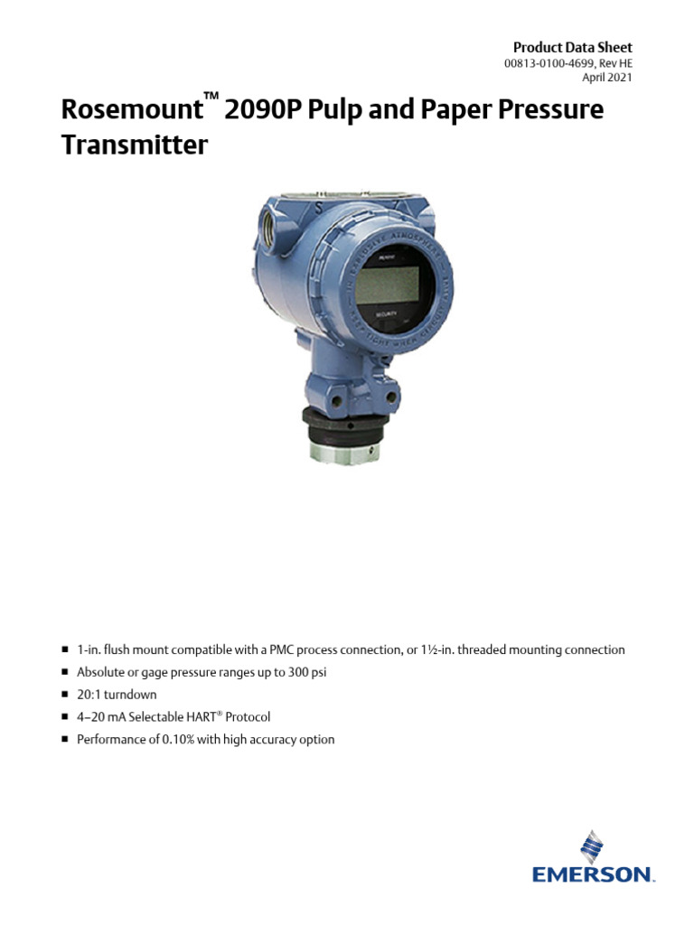 product-data-sheet-rosemount-2090p-absolute-gage-pressure-transmitter ...
