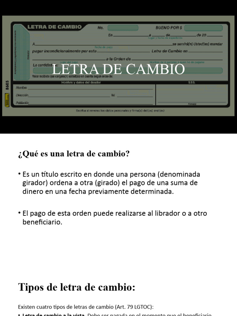 Letra de Cambio | PDF | Pagaré