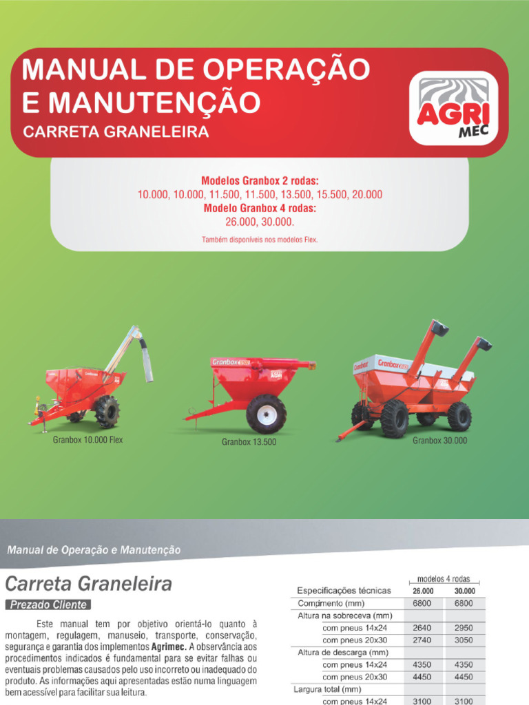 Manual Instruçoes -carreta-graneleira Gran box - todos | PDF Manual Instruçoes -carreta-graneleira Gran box - todos | PDF