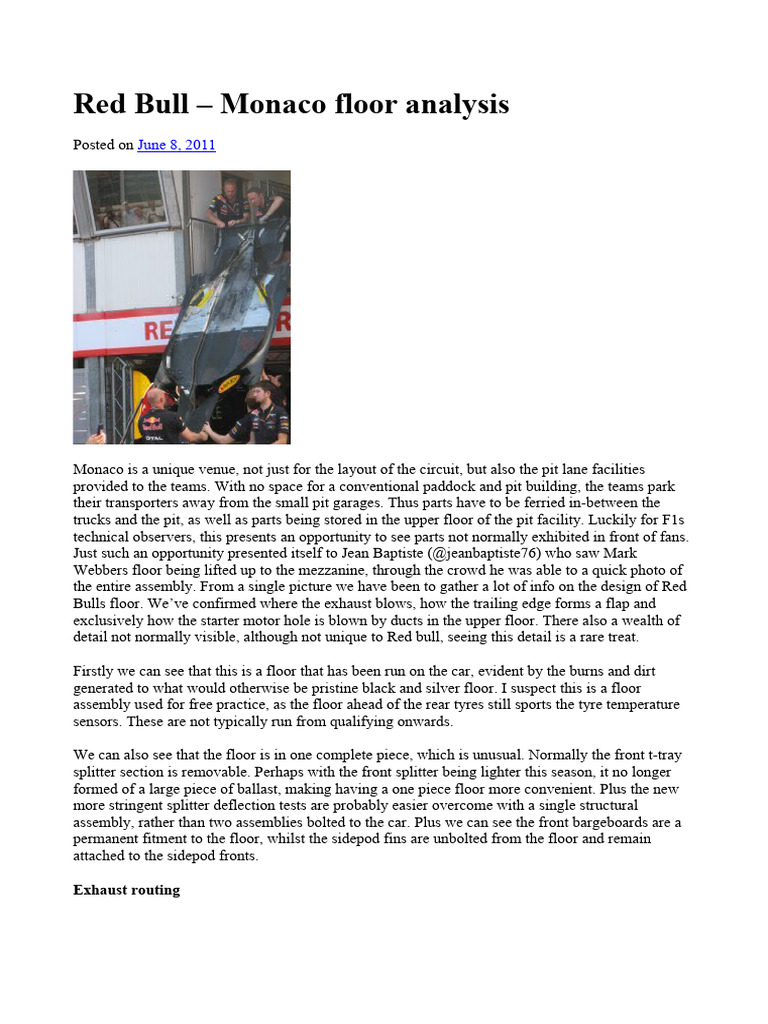 Red Bull Floor Analysis | PDF | Automotive Industry | Vehicles Red Bull Floor Analysis | PDF | Automotive Industry | Vehicles