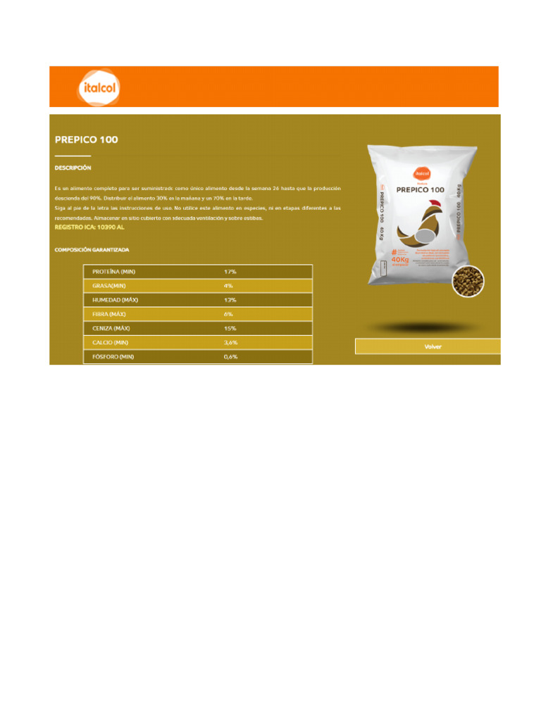 Ficha - Tecnica - Prepico 100 - Italcol | PDF