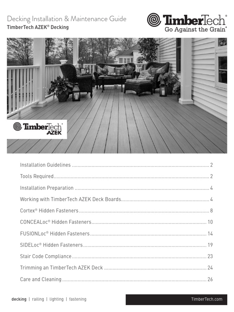 TimberTech AZEK Decking Installation Guide ENG 2022 Updated | PDF ...