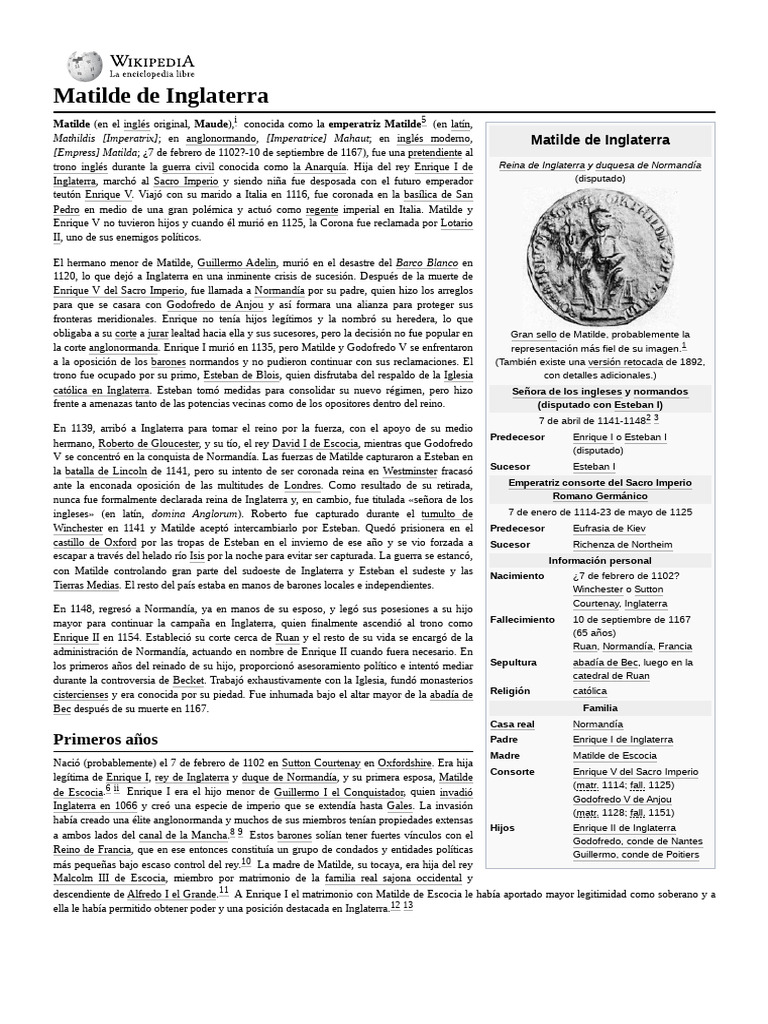 Matilde de Inglaterra | PDF