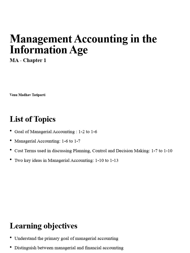 ManAcc Chap1 VMT | PDF | Management Accounting | Accounting