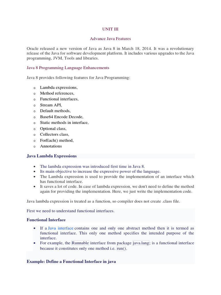 Oops Unit Iii Part I Pdf Method Computer Programming Anonymous Function 