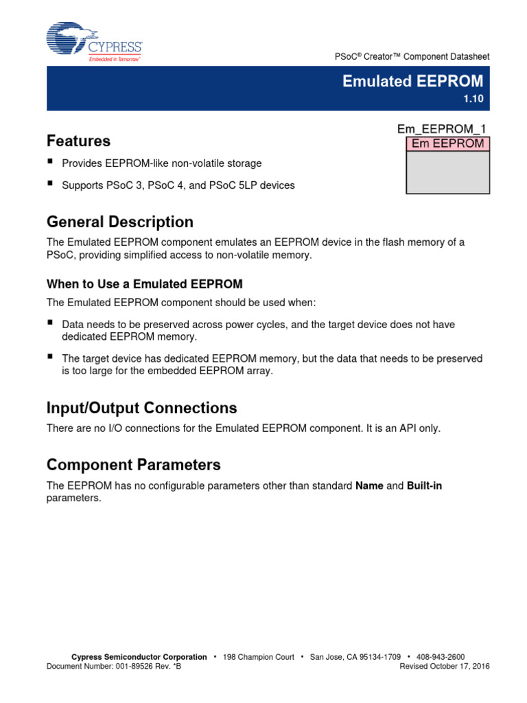 Infineon-Component - Emulated - EEPROM - V1.10-Software Module Datasheets-V02 - 02-EN | PDF ...