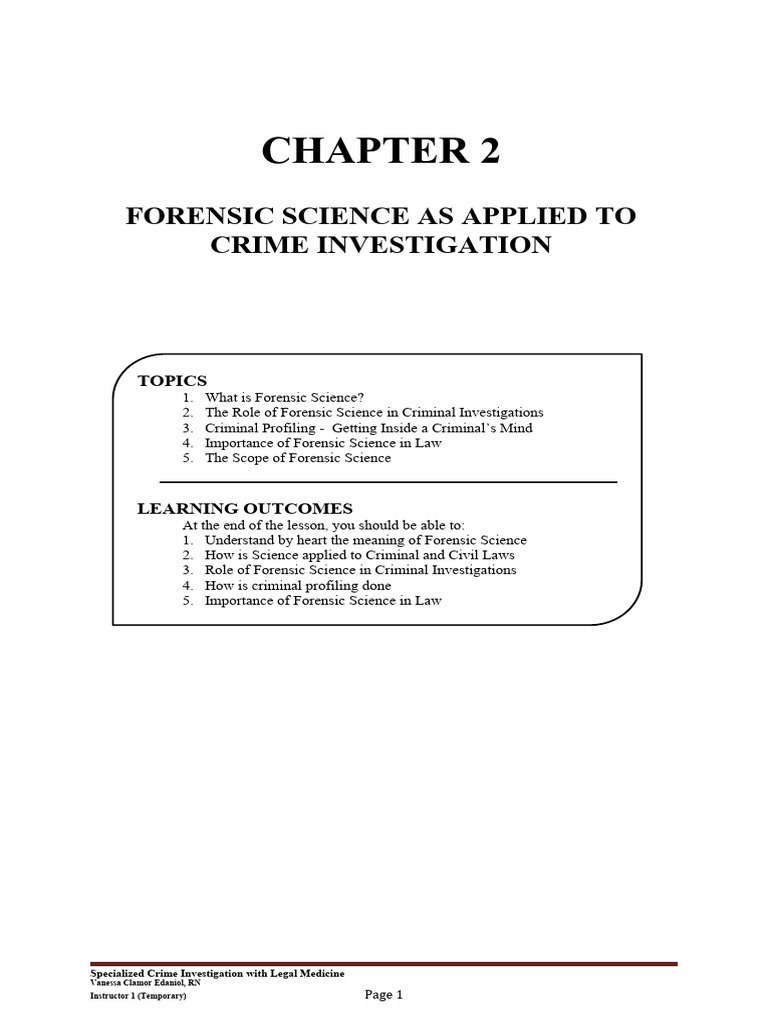 SCILM Chapter 2 | PDF | Forensic Science | Offender Profiling