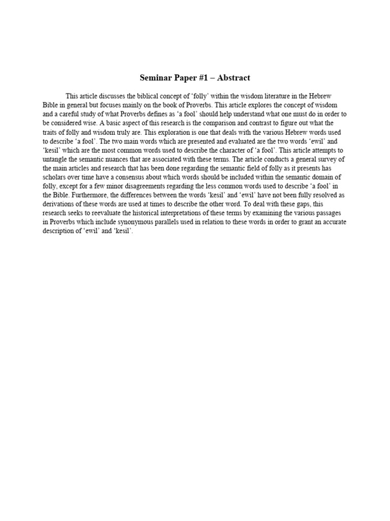 Seminaer Paper #1 Abstract | PDF | Philosophy | Science & Mathematics