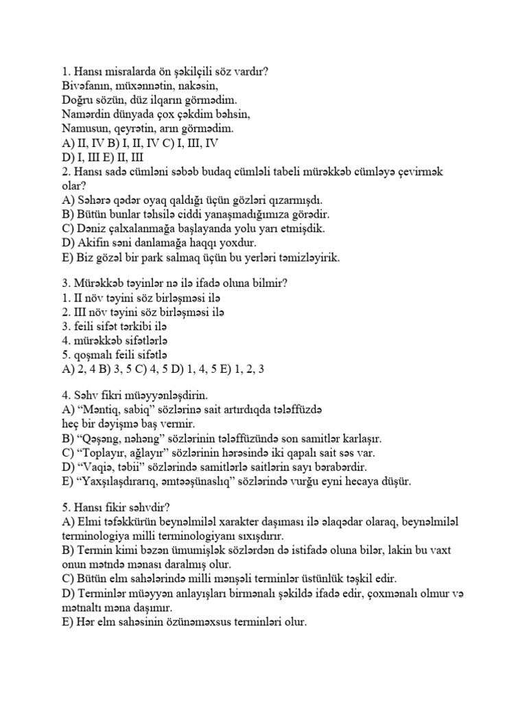 Sınaq MİQ | PDF