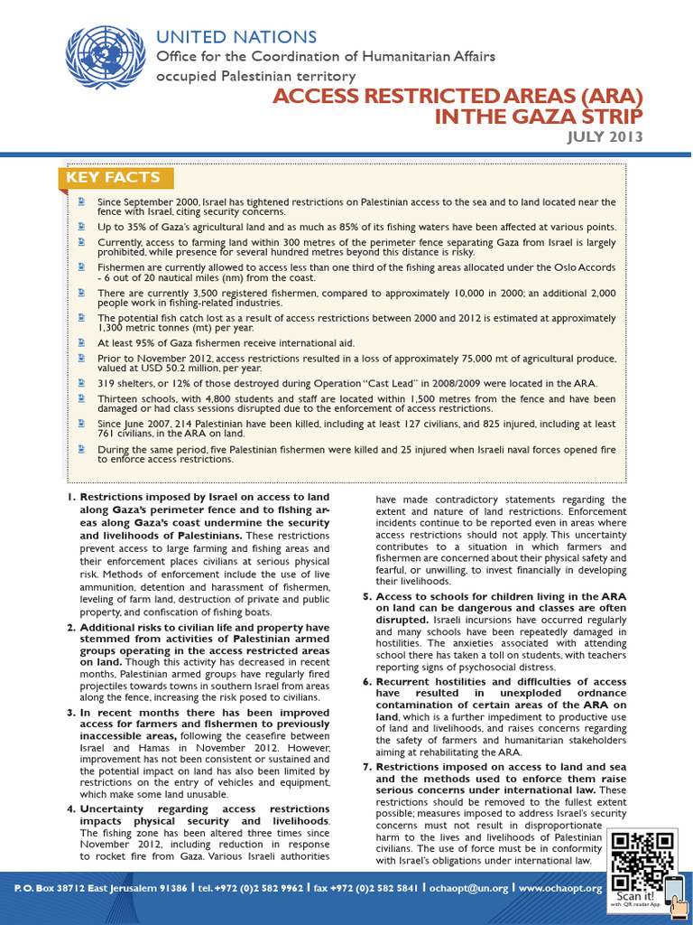 Ocha Opt Gaza Ara Factsheet July 2013 English | PDF | Palestinian ...