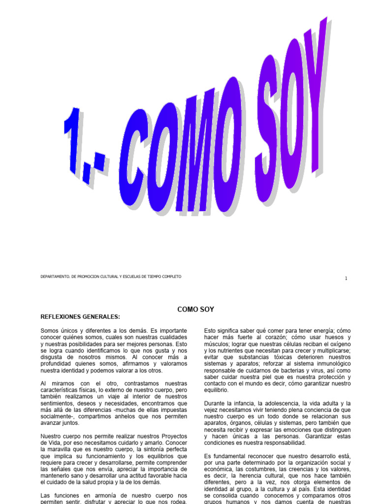 Como Soy | PDF | Adolescencia | Alimentos