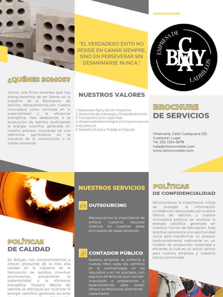 Folleto Brochure de Servicios Empresa Profesional Amarillo (2) | PDF ...